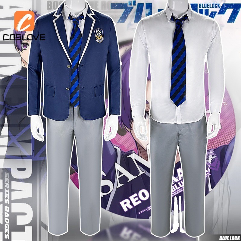 Anime Blue Lock Yoichi Isagi School Uniform Cosplay Full Set Costume ...