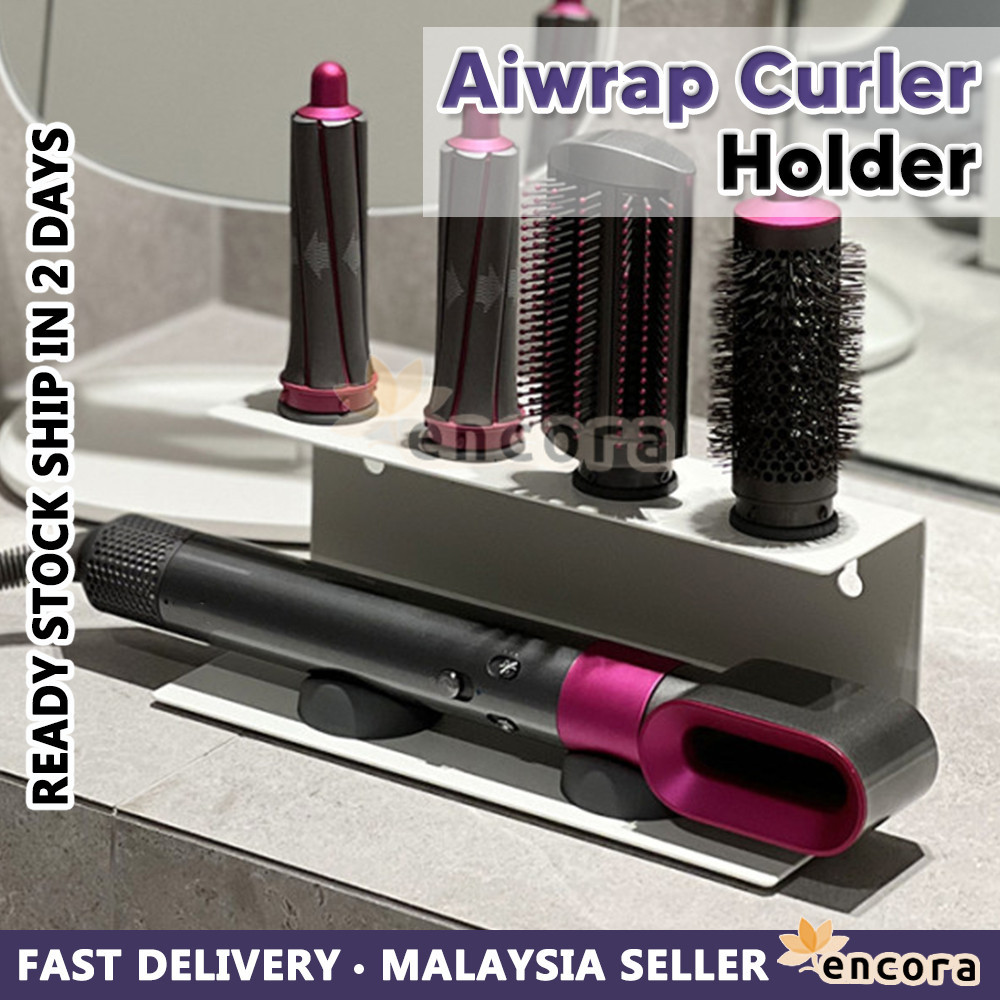 Encora Airwrap Dryer Curler Holder Wall Mounted Shelf Hair Dryer Rak Curler Rambut Dryer Stand ...