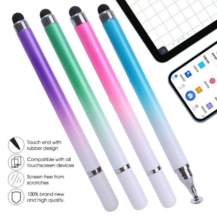 Creative Gradient Color Dual Head Stylus Pen Sensitive Universal ...