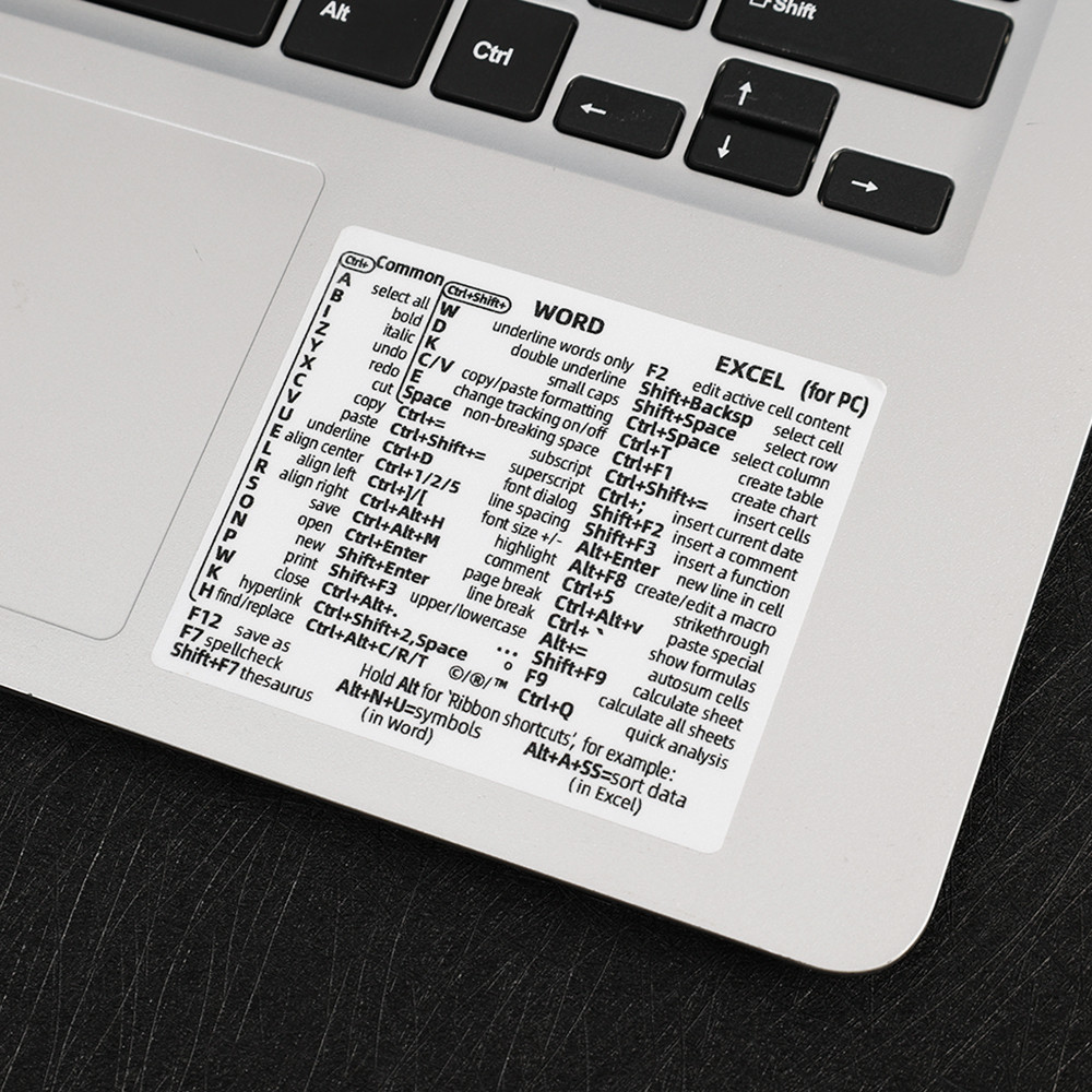 16 Style DIY Shortcut Key Tips Stickers for Laptop Keyboard Tablet ...