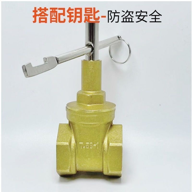Locking Valve Brass Copper with Triangle Key Switch Anti-theft Water ...