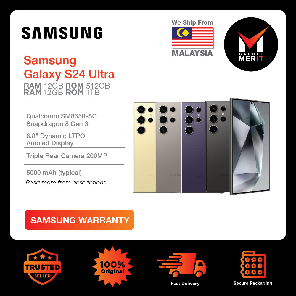 Samsung Galaxy S24 Ultra Smartphone | Qualcomm Snapdragon 8 Gen 3 | 6. ...