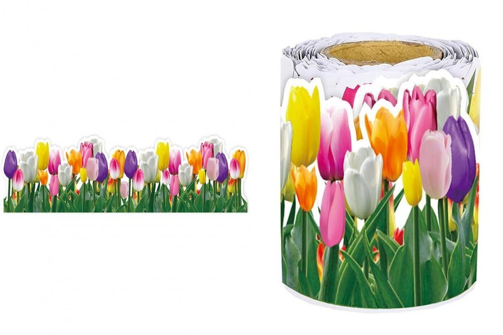 EYD- Indoor Outdoor Decor Paper Bulletin Border Paper Colorful Tulip ...