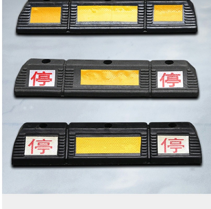 Rubber Locator Parking Space Floor Block Plastic Car Blocker Wheel ...