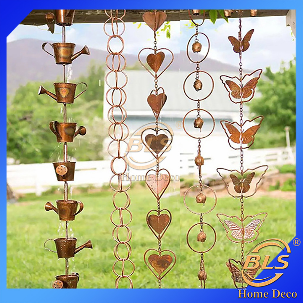 Outdoor Garden Metal Rain Chain Downspouts Drainage Gutter Cup Home ...