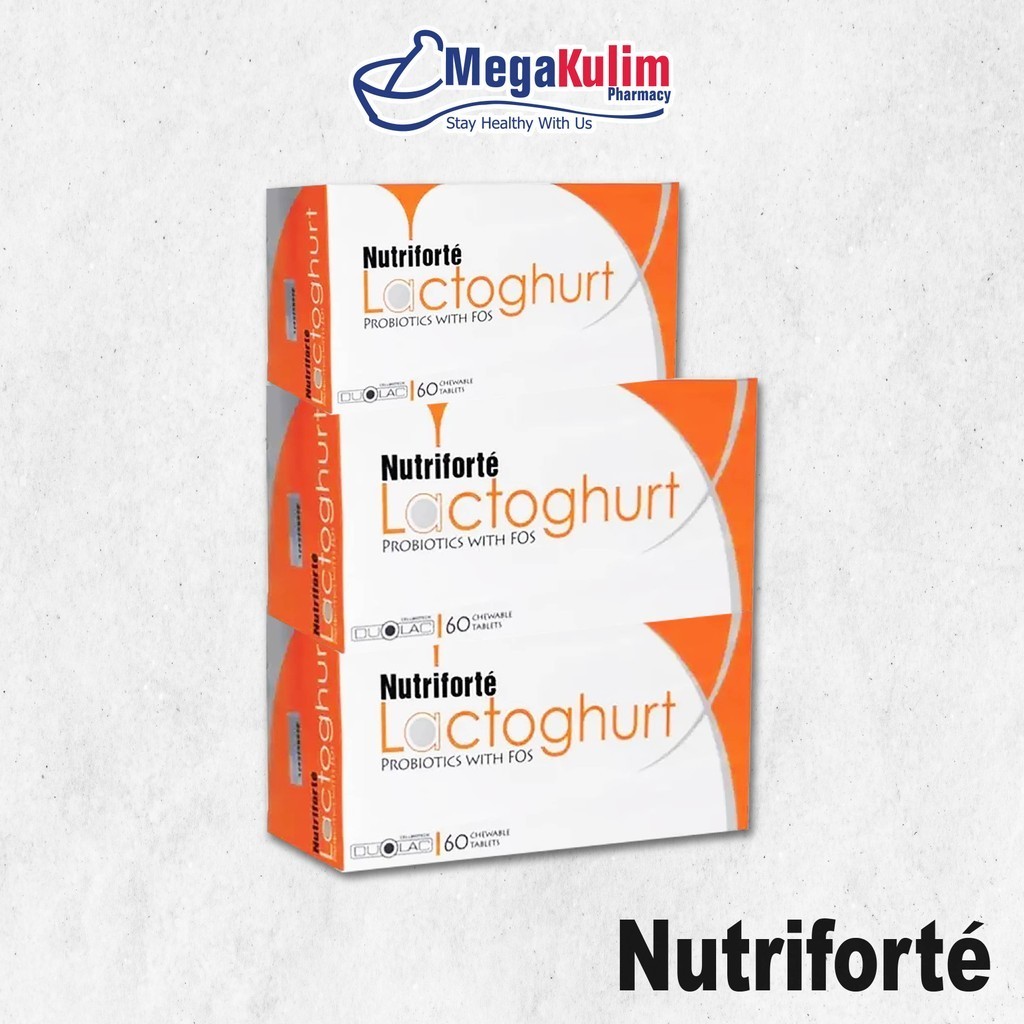 Nutriforte Lactoghurt Probiotics with FOS (2 x 60 + 30 tab) | Shopee ...