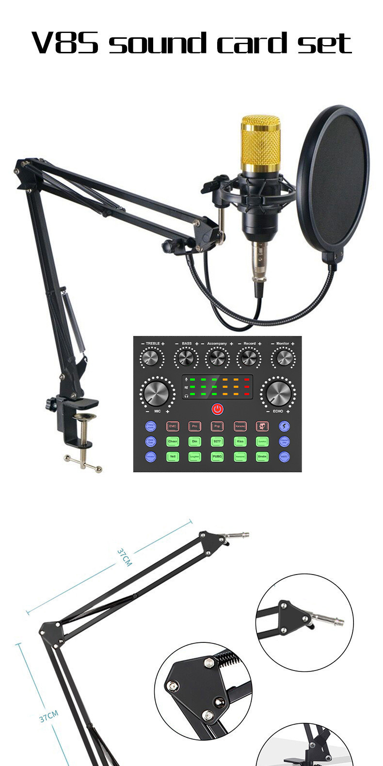 V8s Live Sound Card Set Microphone Mobile Phone Computer k Song Full ...