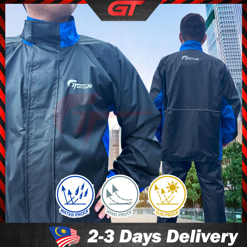 GTmotor Premium Poly Pongee Raincoat Motorcycle Rainsuit Rain Coat ...