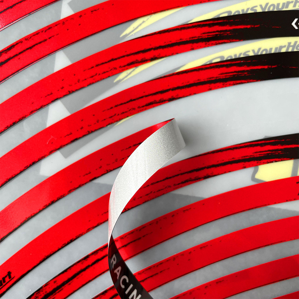 17inch Motorcycle Wheel Sticker Reflective Rim Decal Hub Stripe Tape ...