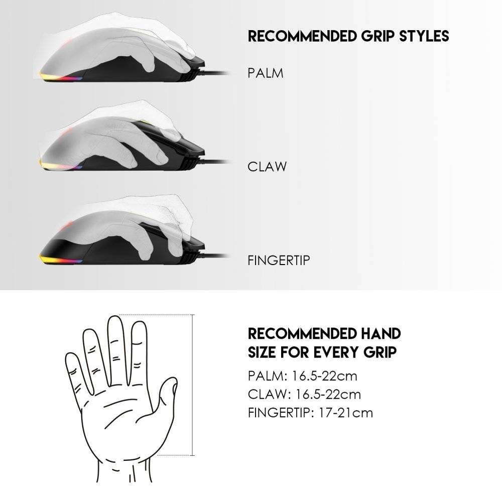 Fantech PHANTOM II VX6 BLACK / WHITE MACRO Wired Gaming Mouse Mice ...