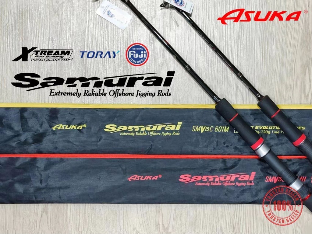 ASUKA SAMURAI SPINNING/ BAITCASTING (BC) JIGGING ROD | Shopee Malaysia