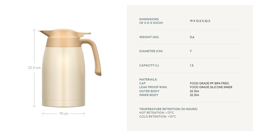 Thermos 1.5L/2.0L Lifestyle Carafe (TTB-1501/TTB-2001) | Shopee Malaysia