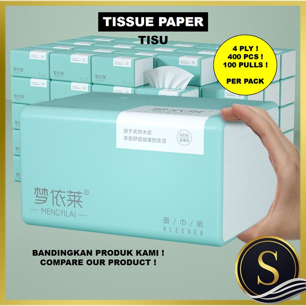 Tissue Paper Tisu MYL Lucky Bear Cute 4Ply 400pcs Per Pack House Use ...