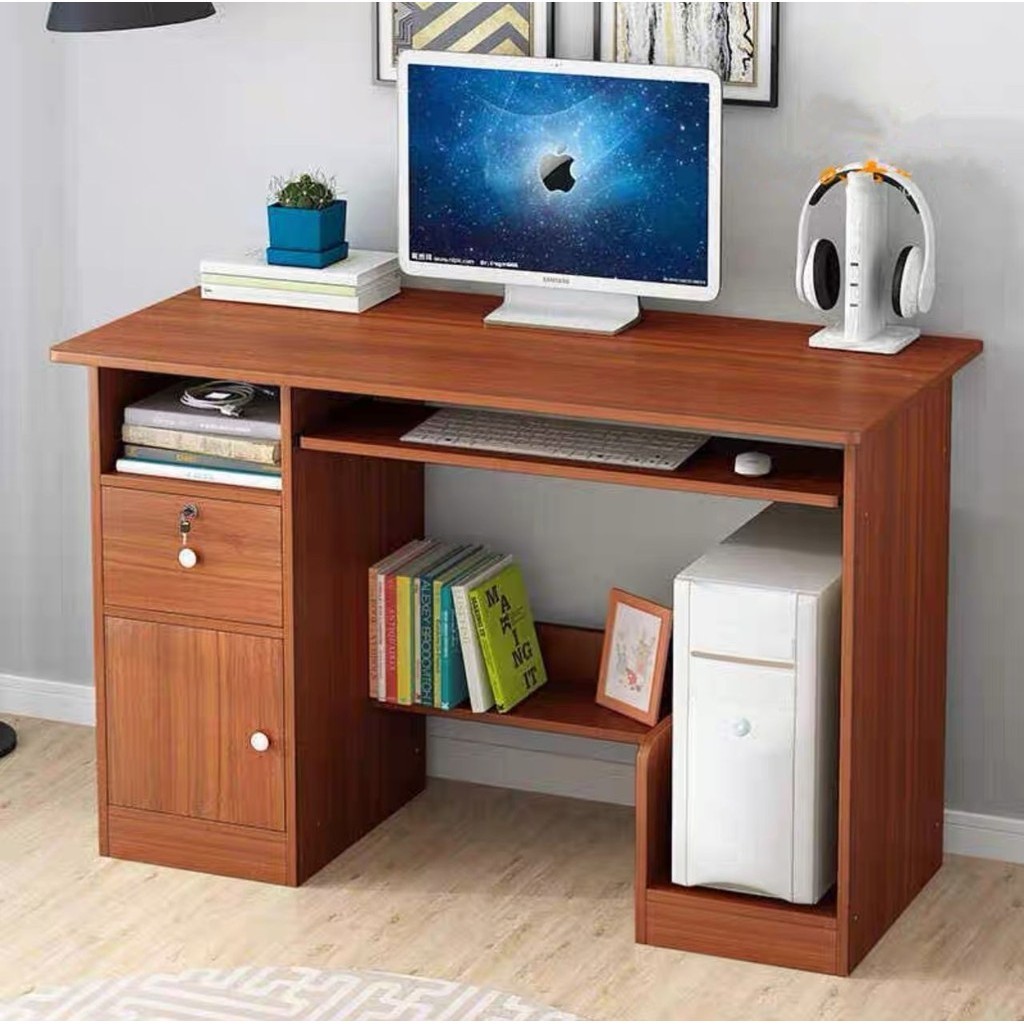 PPP 80cm 120cm Computer Table Desk with Keyboard Tray And Drawer ...
