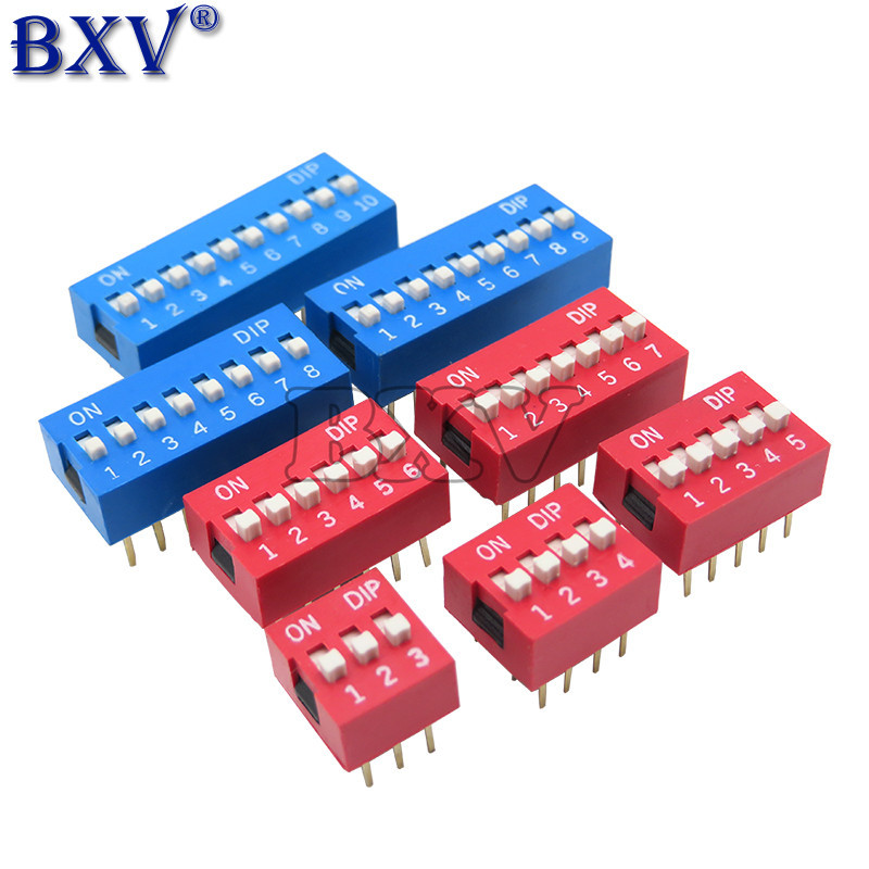10PCS Slide Type Switch Module 1 2 3 4 5 6 7 8 9 10 12 Bit 2.54mm ...