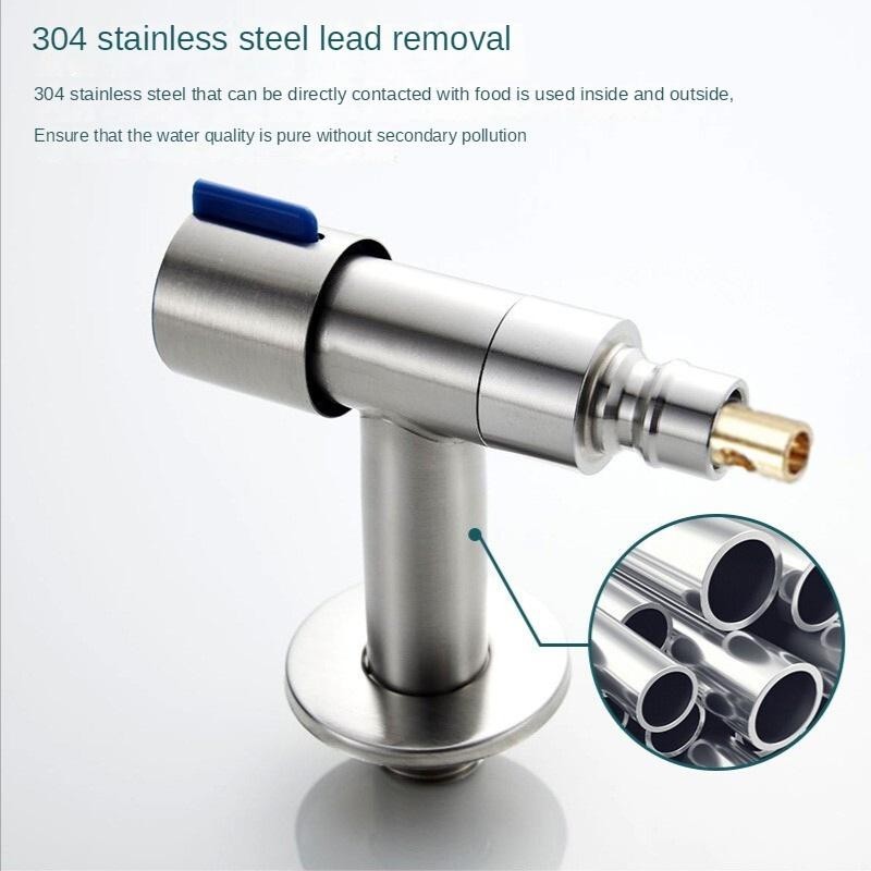 New Washing Machine Faucet Stainless Steel Water Stop Valve Quick ...