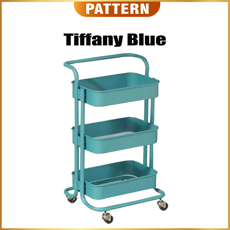 PATTERN 3 Tier Trolley Multifunction Storage Rack with Handle | 100% ...
