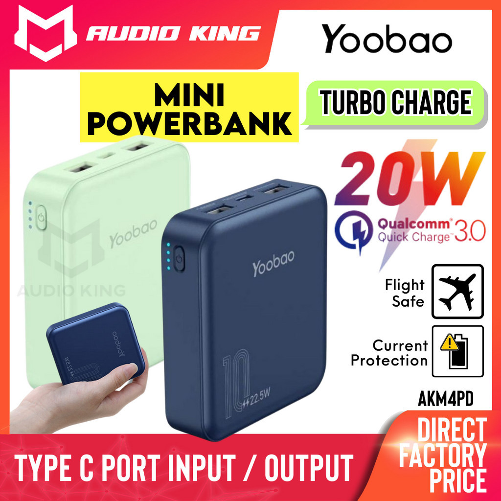 YOOBAO Turbo Fast Charging PD 20W Powerbank 10000mAh Portable Pawer Bank Type C Output Yaobao ...