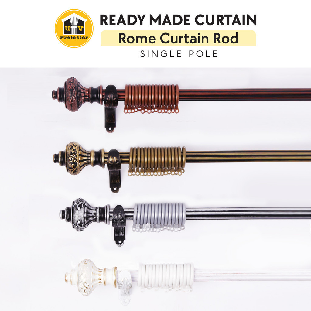Roman Design Curtain ROD in Full Set Anti Rust Rod Langsir Tahan Karat ...