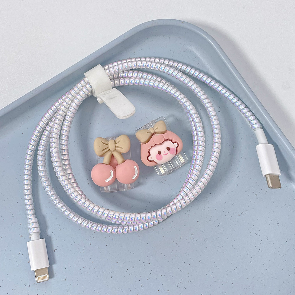 Cute Cartoon Bear Cable Protector USB Charger Protector Cable Organizer ...