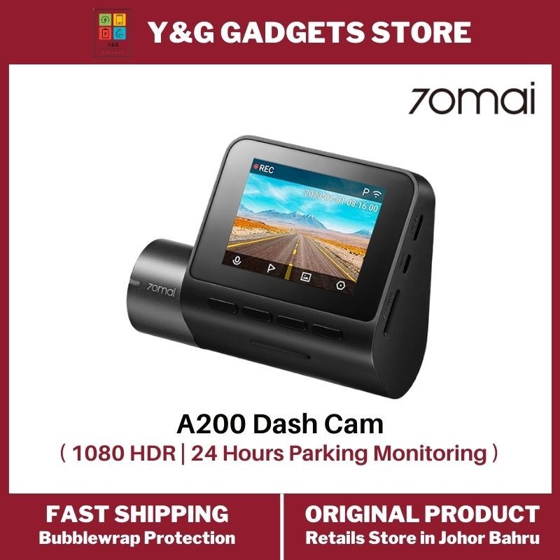 70mai A200 Dash Cam | Dual Channel 1080P | Full HD+ HDR | 24H Parking ...