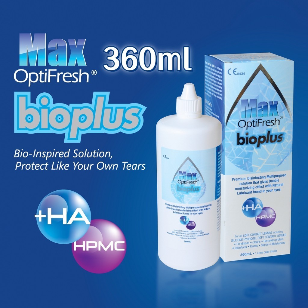 ( 360ml) Maxvue Max OptiFresh bioplus Disinfecting Contact Lenses ...