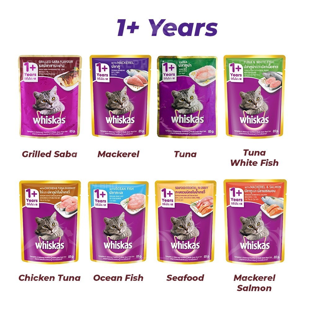 POODEE 80g Whiskas Pouch Cat Wet Food Snack Salmon Tuna Fish Chicken ...