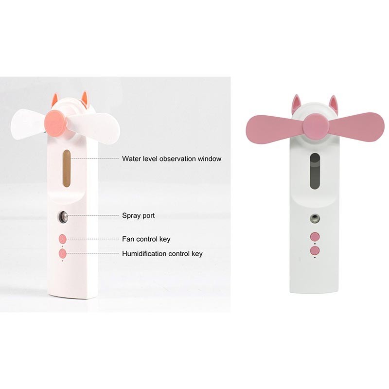 Safety Use Water Replenishing Spray Handheld Mini Fan Soft Fan Blades ...