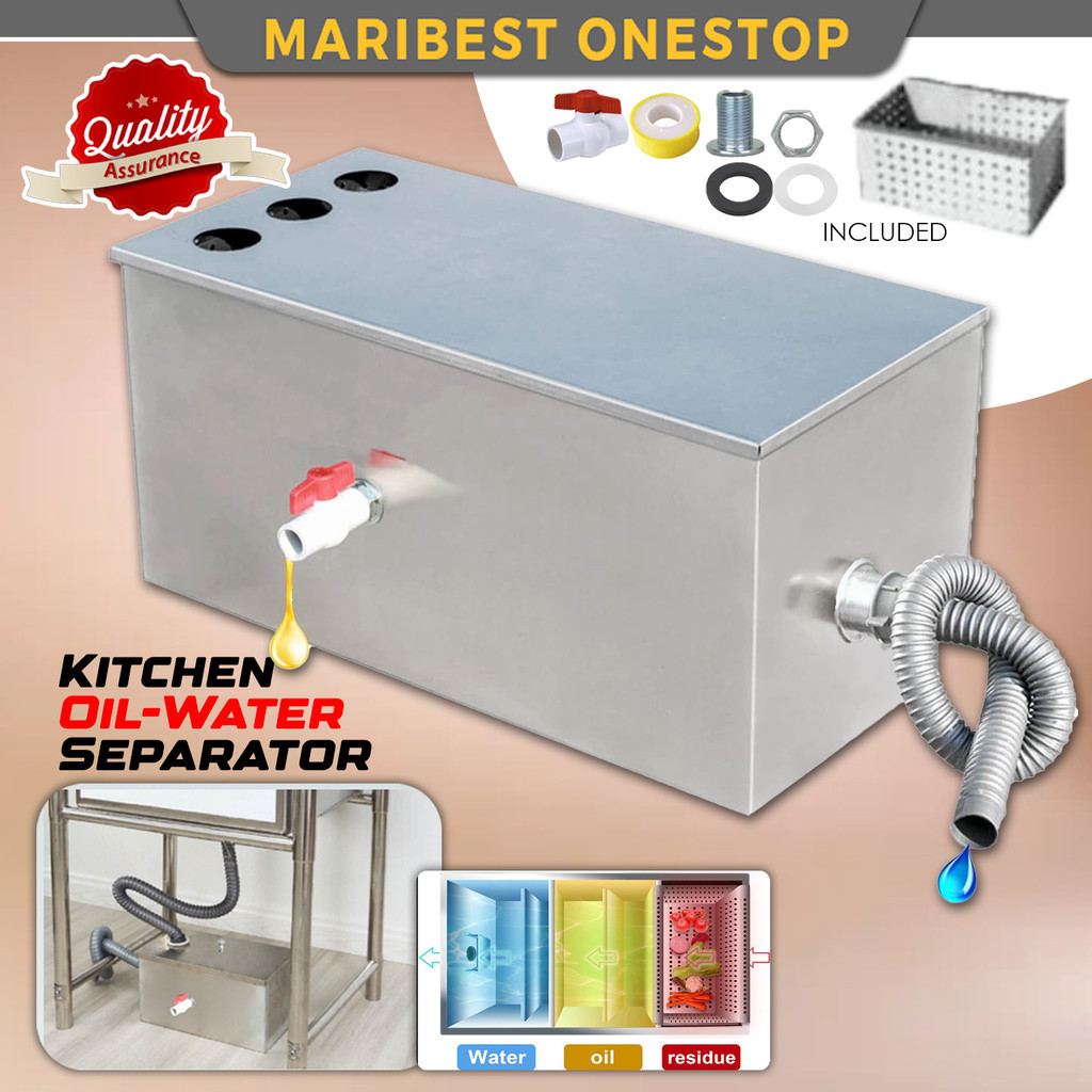 Stainless Steel Grease Trap Kitchen Oil Filter Perangkap Minyak Oil ...