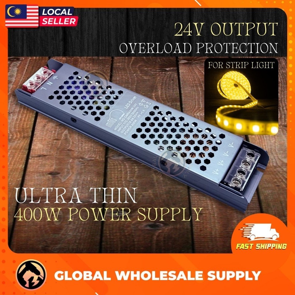 SLIM DESIGN Power Supply DC24V 400W Lighting Transformer LED Strip Light Low Voltage Transformer ...