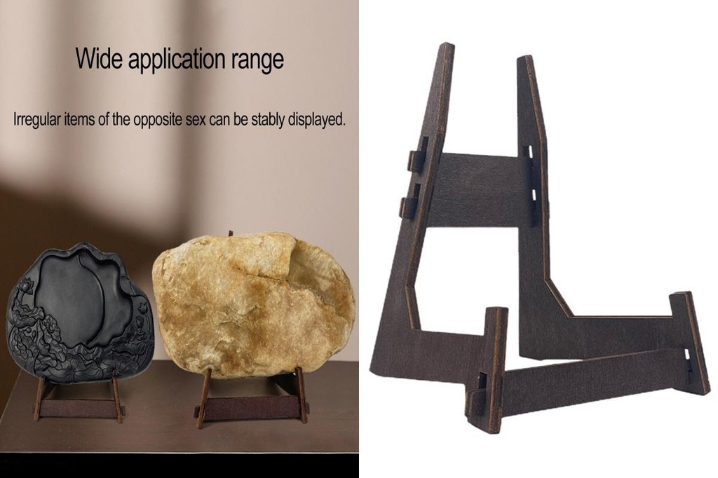 XPS Brown Wooden Display Stand Photo Display Rack Rustic Wooden Plate ...