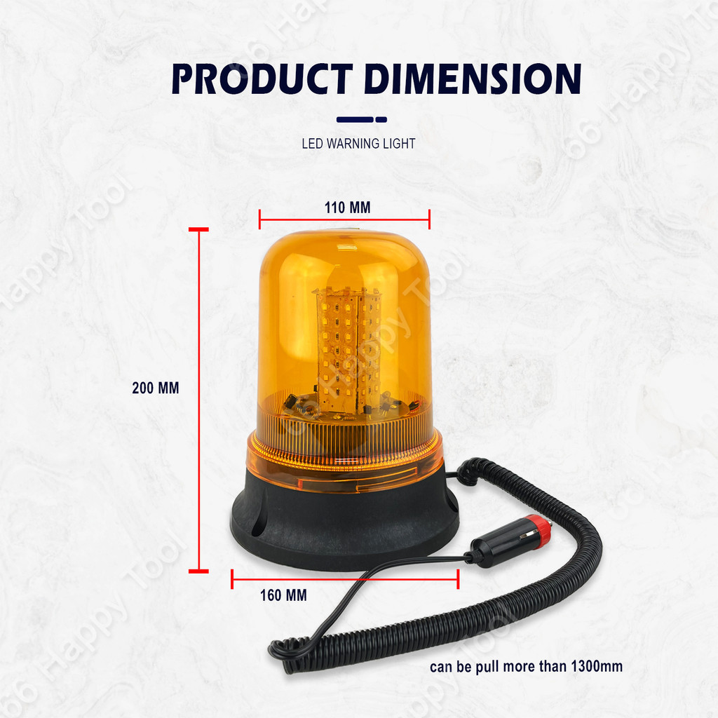Car Warning Revolving Light Halogen LED 12V 24V Compatible Rotaring ...