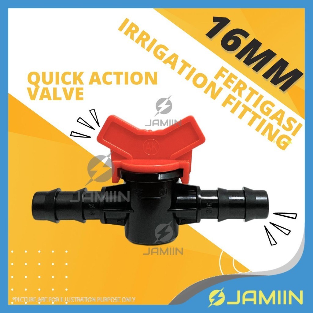 16MM QUICK ACTION VALVE LDPE PolyPipe Fertigasi Irrigation Fitting ...