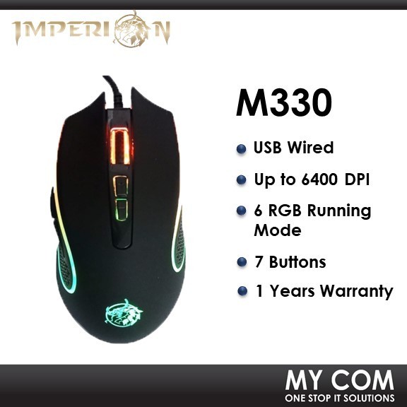 Imperion M330 Atomic RGB Wired Gaming Mouse With 6400DPI & 7 Buttons ...