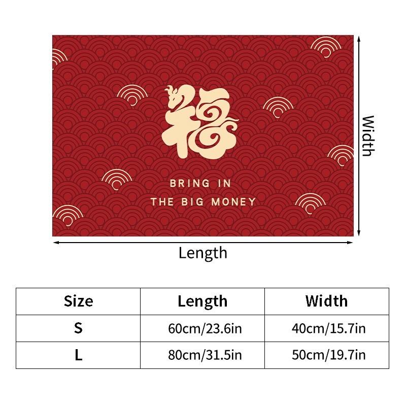 Chinese Style Floor Mat Square Entrance Non slip Doormat Blessing ...