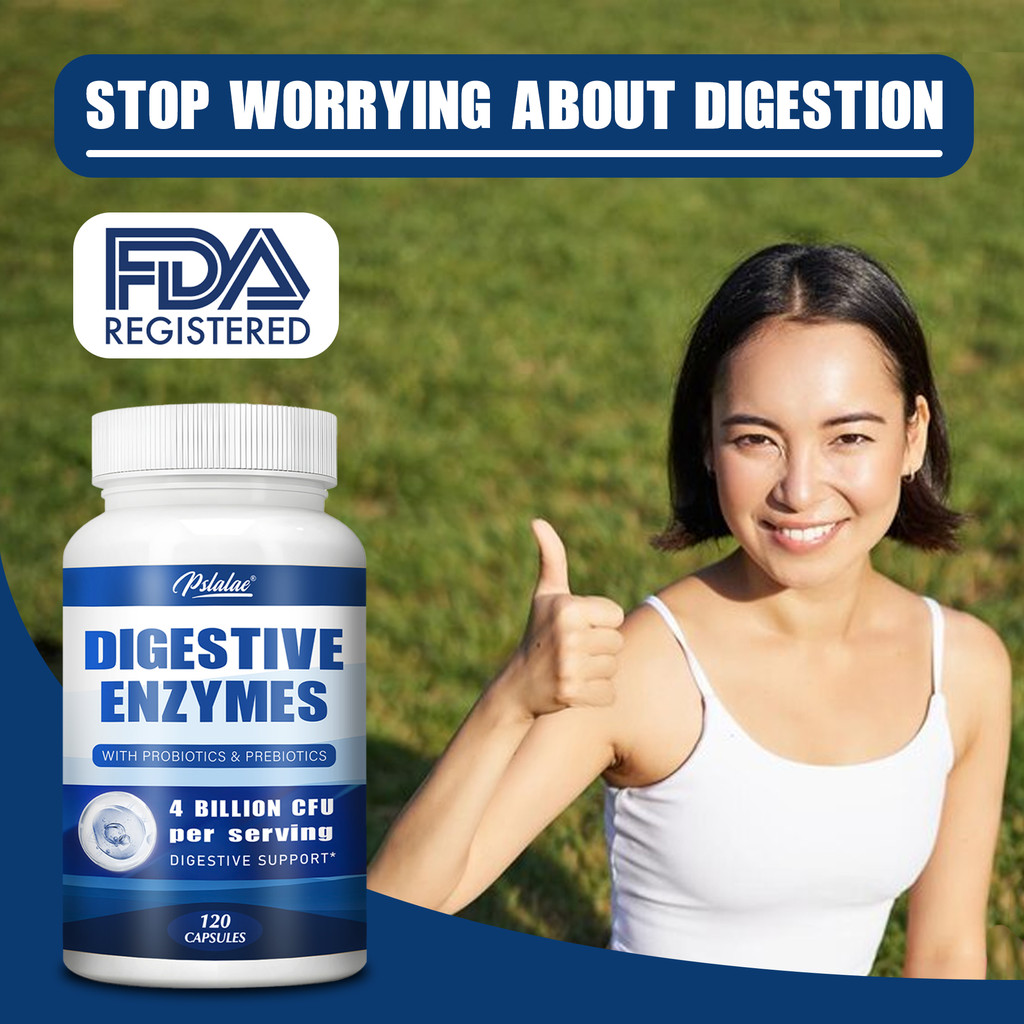 Pslalae Digestive Enzymes with Probiotics & Prebiotics Non-GMO and ...
