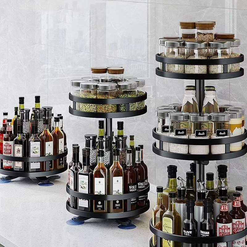 360 Rotating Multi-layer Spice Rack Spice Cans Multi-Functional Storage ...