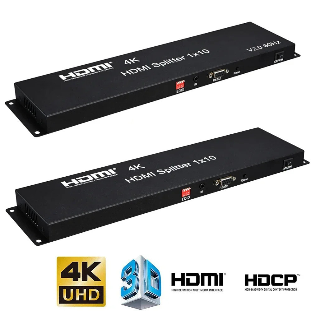 HDMI 2.0 4K HDMI Splitter 1x10 1080P 3D Video Converter Distributor 1 ...