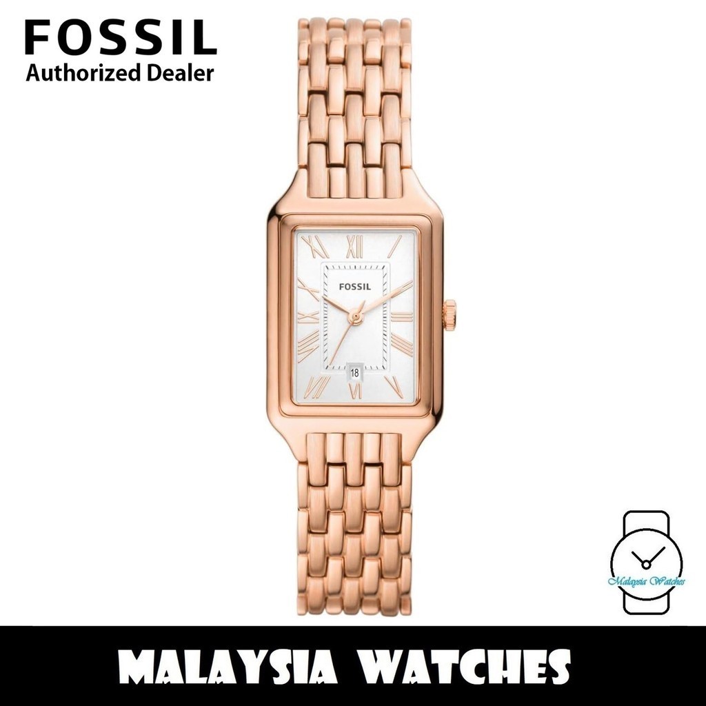 (OFFICIAL WARRANTY) Fossil ES5271 Raquel Three-Hand Date Rose Gold-Tone ...