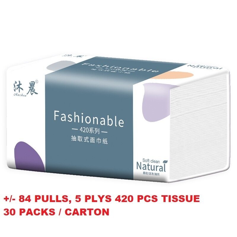 🍁READY STOCK🍁One Carton 30 Packs 84 Pulls 5 Ply Soft Facial Tissue ...