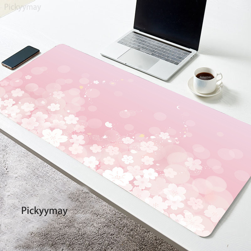 Pink Cherry Blossoms Mouse Pad Gaming Mousepad Gamer Keyboard Desk Mat Computer Table Carpet ...
