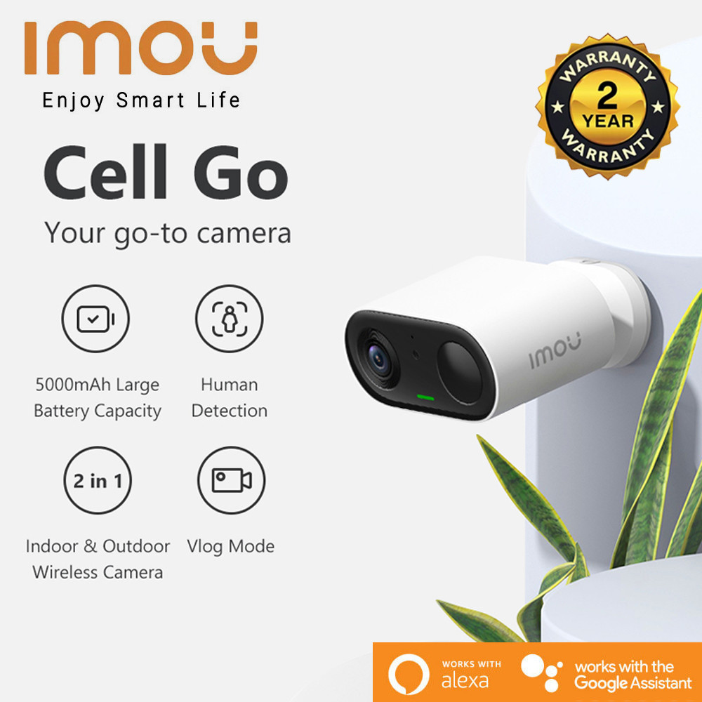 Imou Cell Go H.265 3MP QHD Battery Powered Rechargeable Smart Outdoor ...