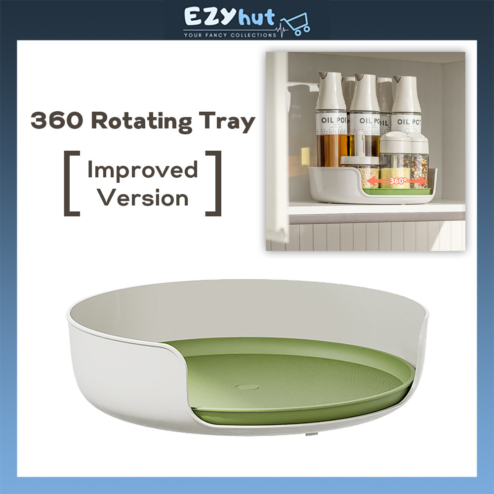 Lazy Susan Rotating Tray 360 Rotating Spice Rack Kitchen Organizer ...