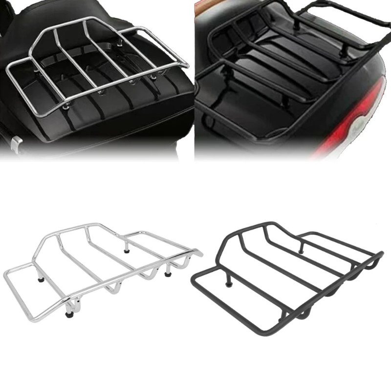 Motorcycle Tour Pack trunk Luggage Top Rack For Harley Touring Road ...