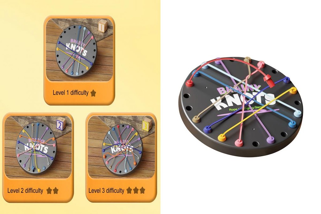 GOF Elastic Rope Untangling Board Logic Thinking Training Rope Game ...