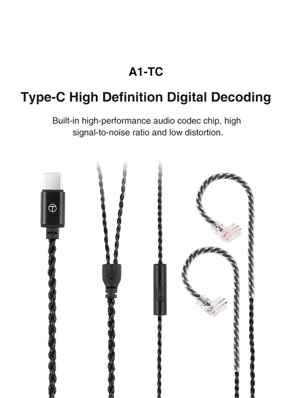 FAAEAL TRN A1-TC Earbuds Replacement Cable Type-C High Definition ...