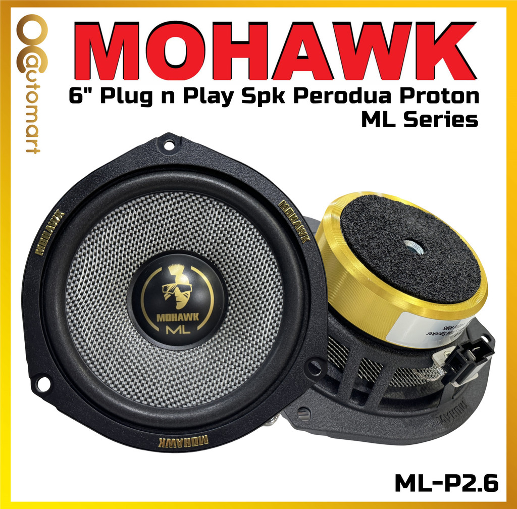 Mohawk 6" Mid Bass ML Series Plug n Play Car Speaker For Perodua Myvi ...