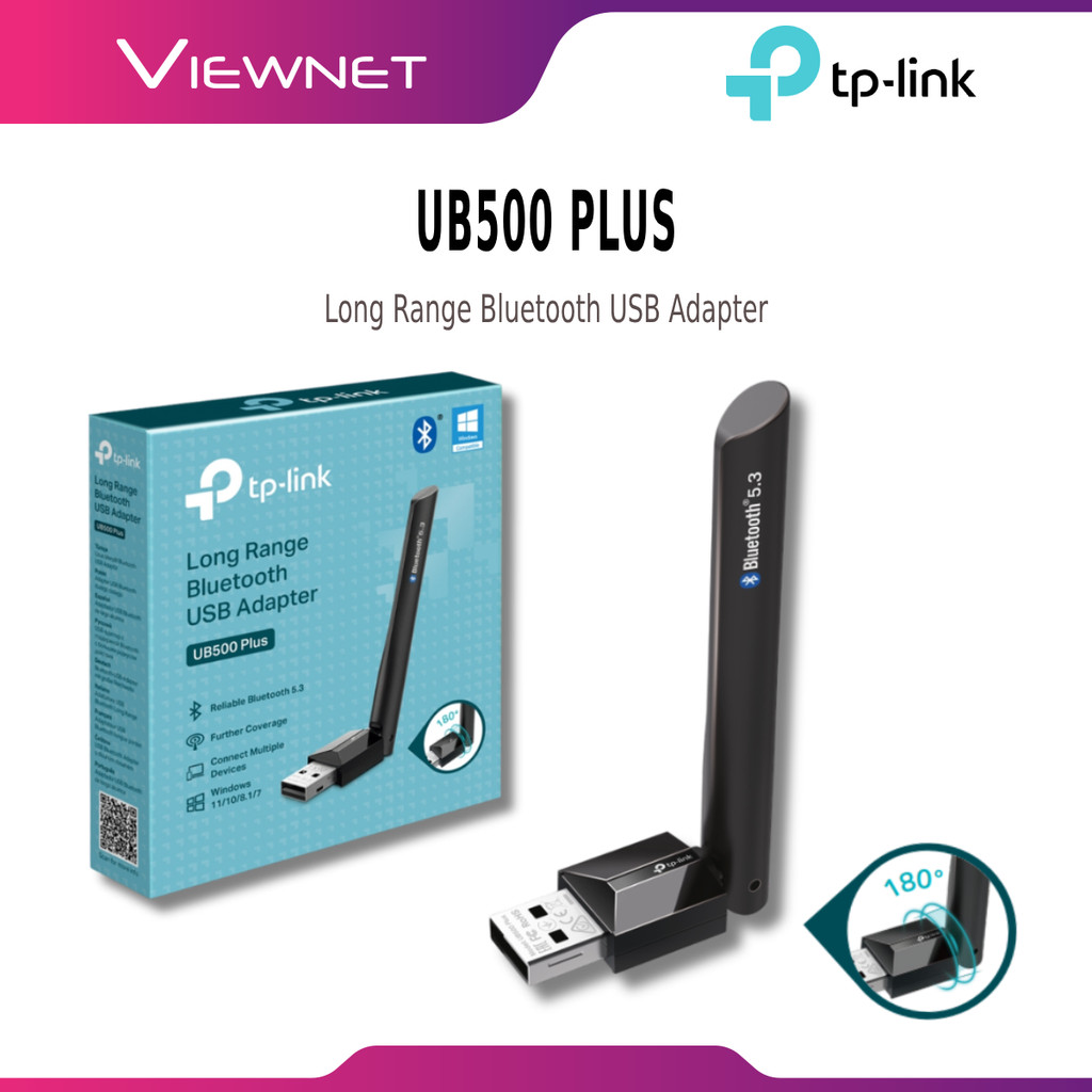 TP-LINK UB500 PLUS LONG RANGE BLUETOOTH 5.3 USB ADAPTER WITH ADJUSTABLE, MULTI-DIRECTIONAL ...