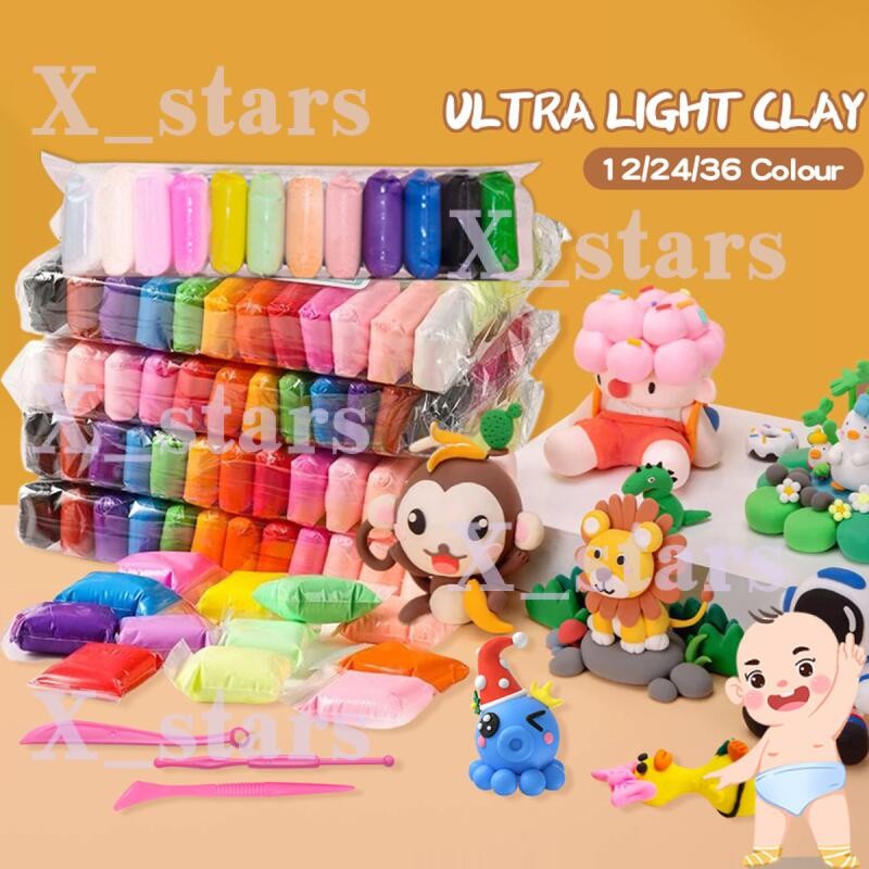 12/24/36 Colors Super Light Clay Set With Tools For Kids DIY Modeling ...
