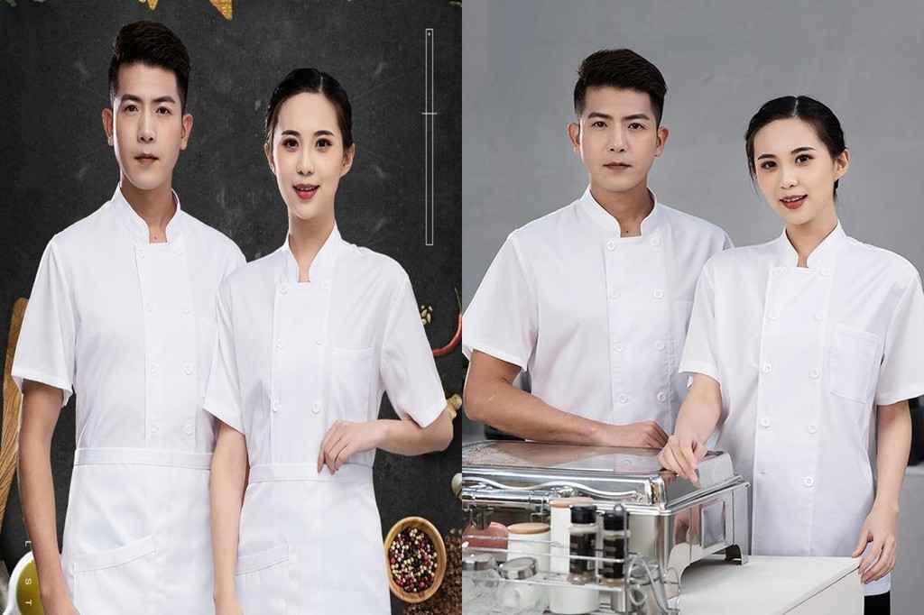 VOG* Double Breasted Chef Jacket Unisex Chef Uniform Breathable Chef ...